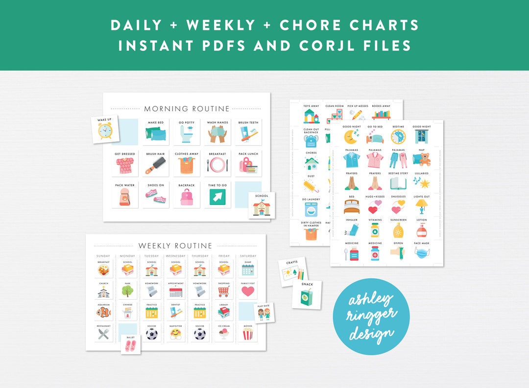 Daily Visual Routine Charts + Cards · Weekly Daily Chore Bundle ...