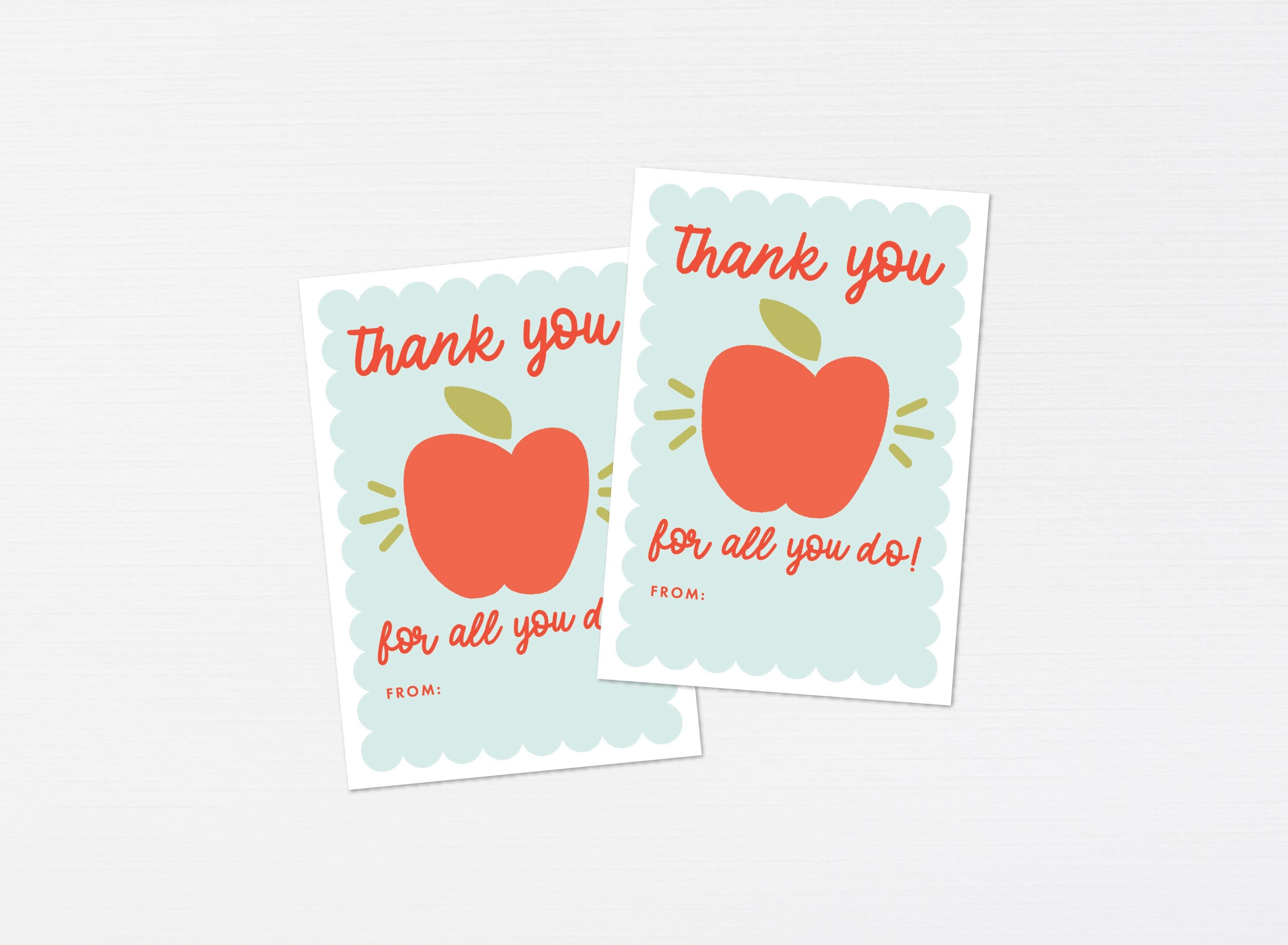 Teacher Thank You Tags · Apple Appreciation Kid Printable · Classroom ...