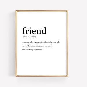 Friend Definition Print · Friendship Printable Quote · Friend ...