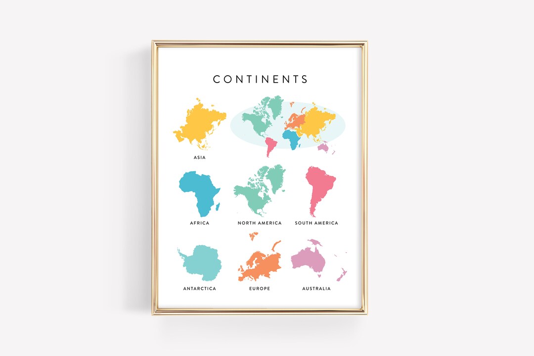World Continents Education Printable · Homeschool Learning Montessori ...