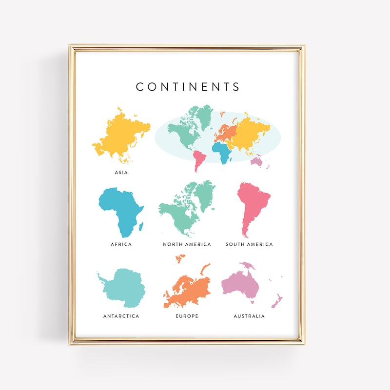 7 Continents Art - Etsy
