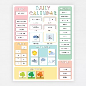 Child Calendar Printable Montessori Preschool Classroom | Etsy