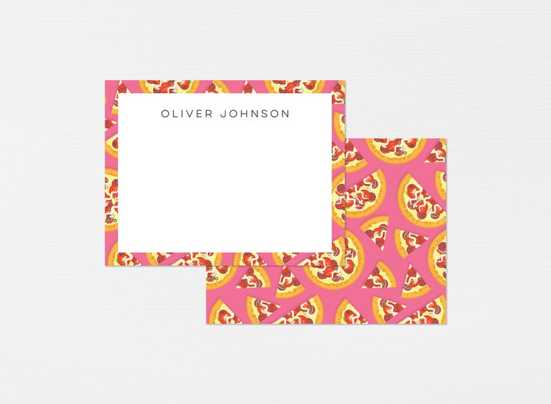 Pizza Stationery · Pink Monogram Gift · Fast Food Pizza Custom ...