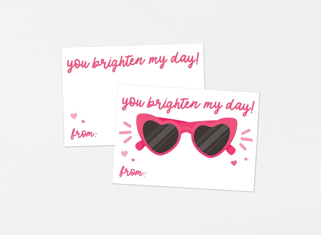 Heart Sunglasses Valentine Tags · Kids Printable Classroom Valentine ...