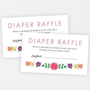 Fiesta Diaper Raffle Insert Baby Shower Floral Invite Taco - Etsy
