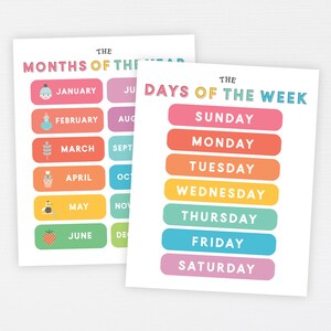 Education Learning Posters BUNDLE 1 Print Set Colors Shapes Numbers ...