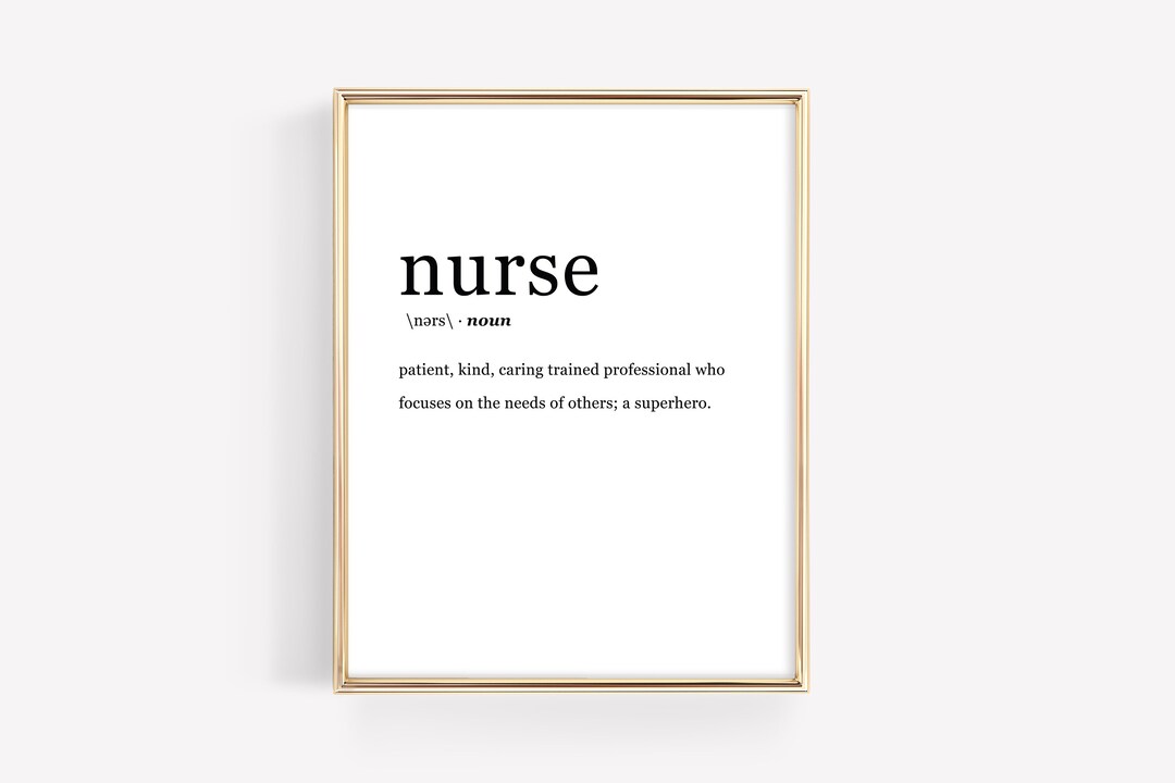 Nurse Definition Printable · Nurse Gift · Nurse Wall Art · Minimal ...
