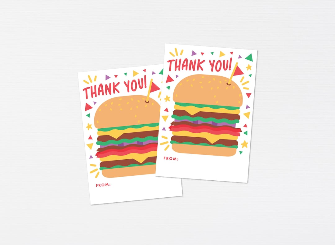 Burger Thank You Tags · Hamburger Favor Tags · Cheeseburger Party ...