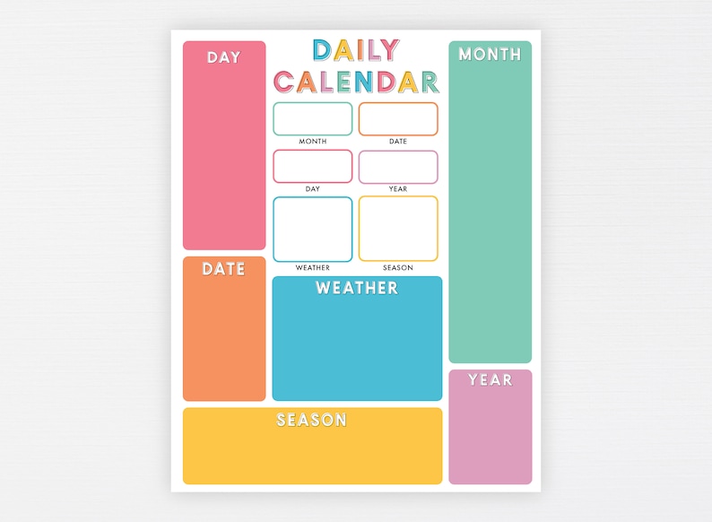Child Calendar Printable Montessori Preschool Classroom - Etsy Canada