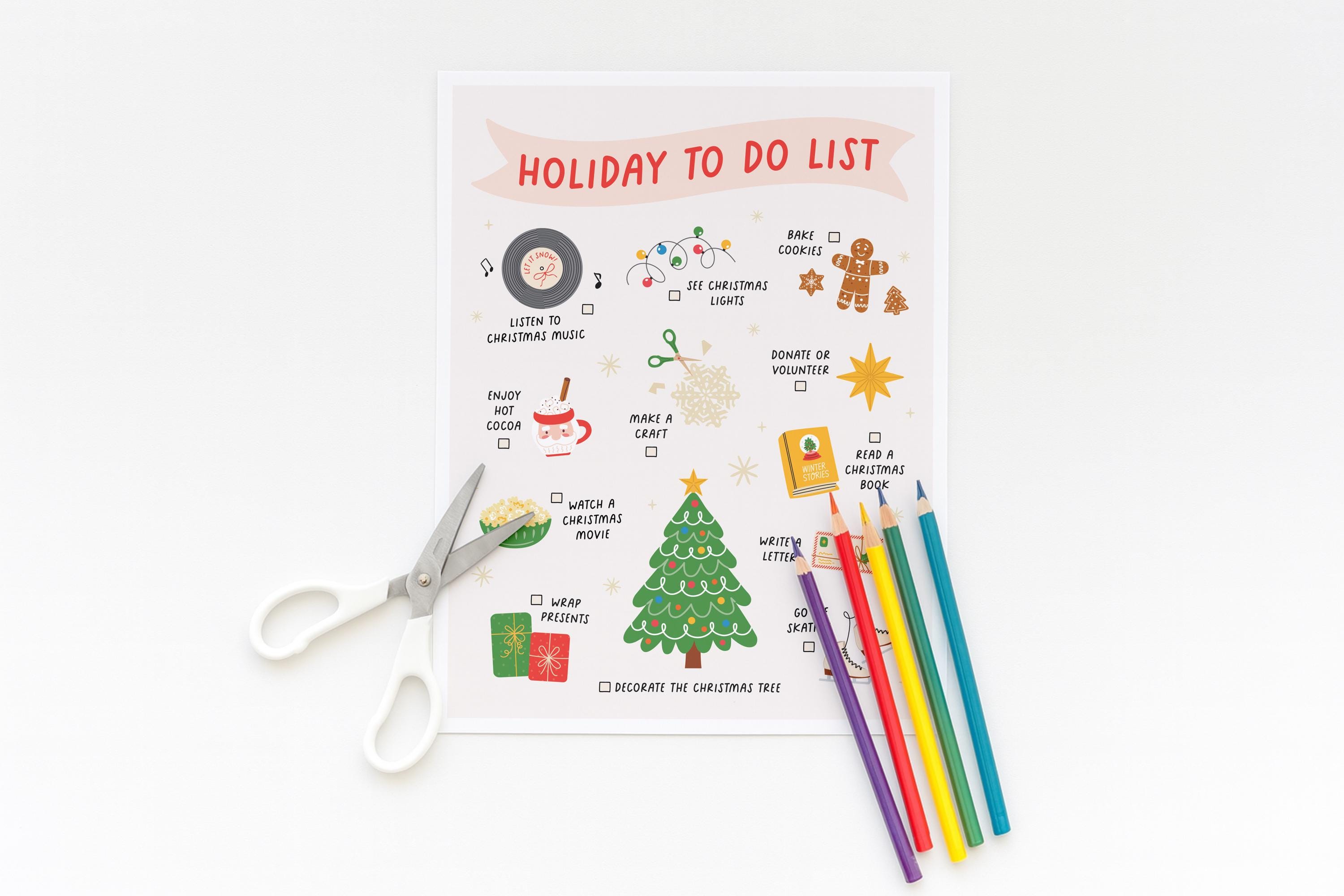 Holiday Bucket List Printable · Kids Christmas to Do List · Family ...