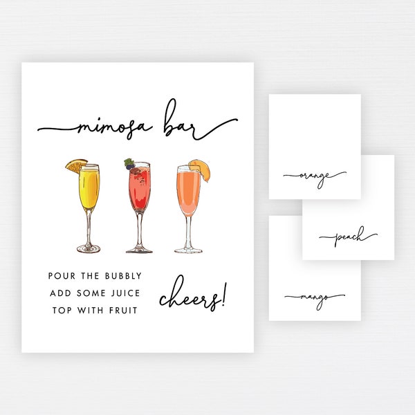 Mimosa Bar Labels - Etsy