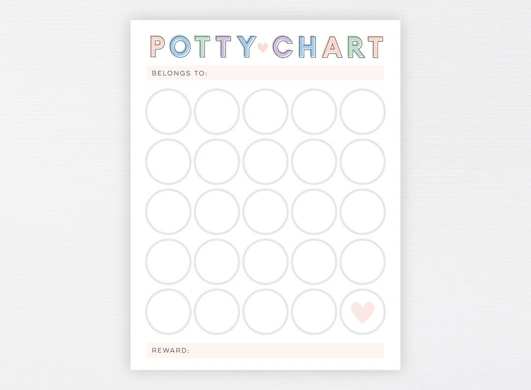 Potty Training Chart Printable Toddler Potty Time Chart - Etsy