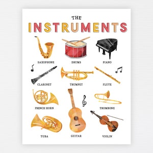 Musical Instruments Education Printable Music (Instant Download) - Etsy