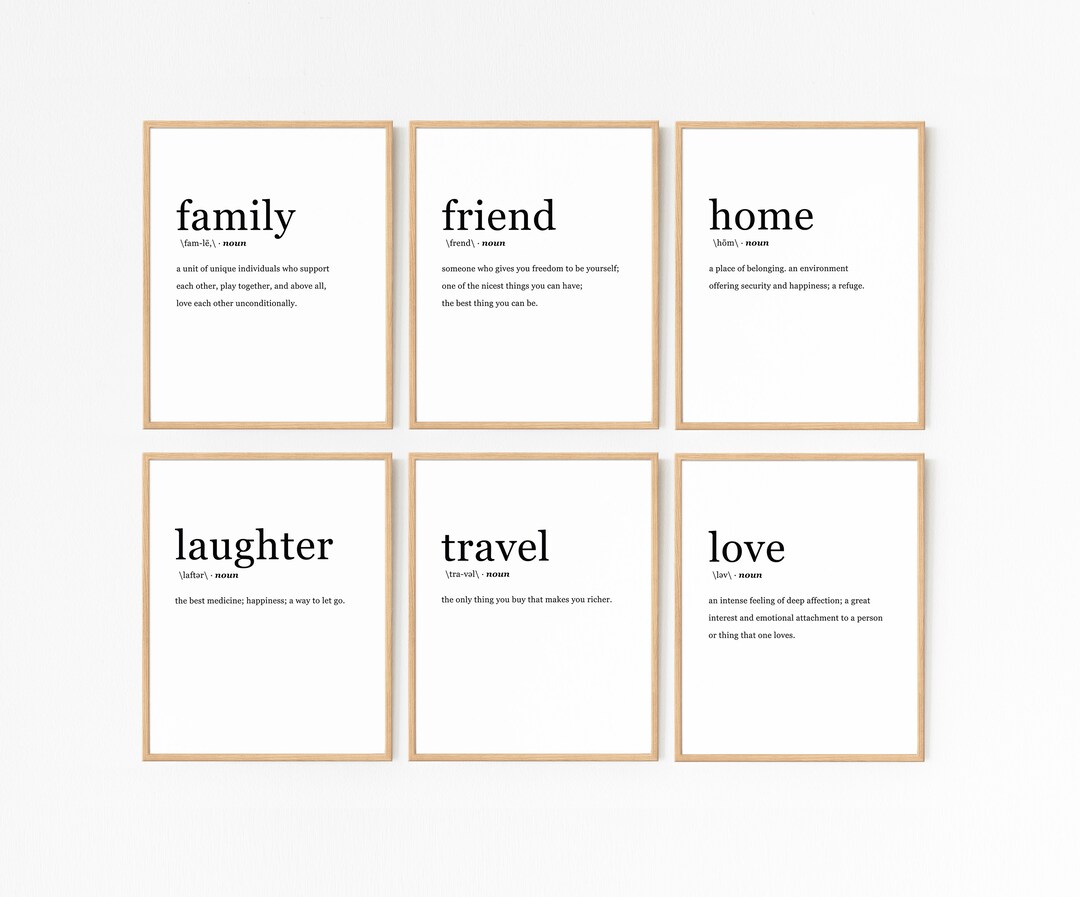 Dictionary Definition Art Print Set · Set of 6 · Definition Book Gift ...