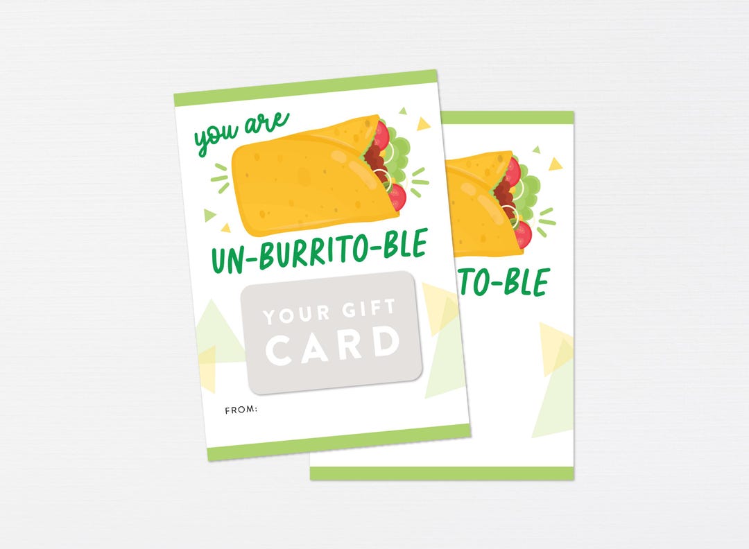 Burrito Gift Card Holder · Chipotle Printable Gift Card Sleeve · You ...