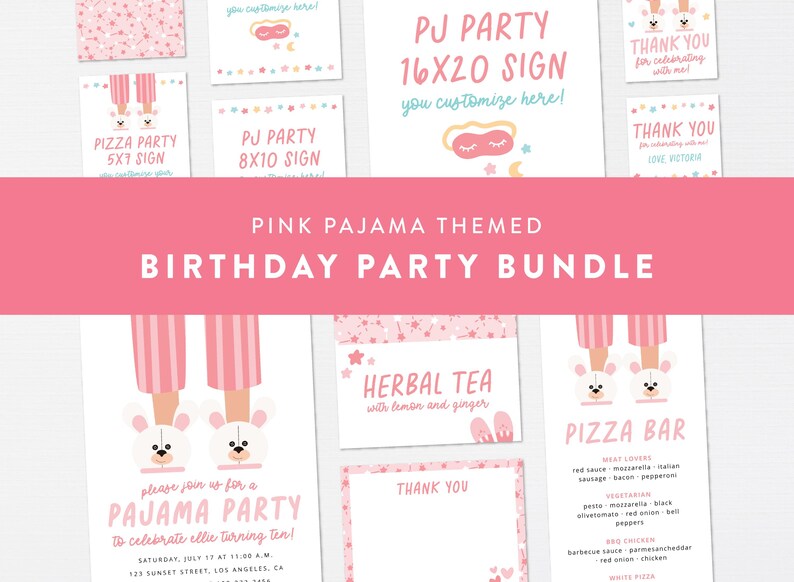 Pajama Party Invitation Bundle · Printable Sleepover Templates ...