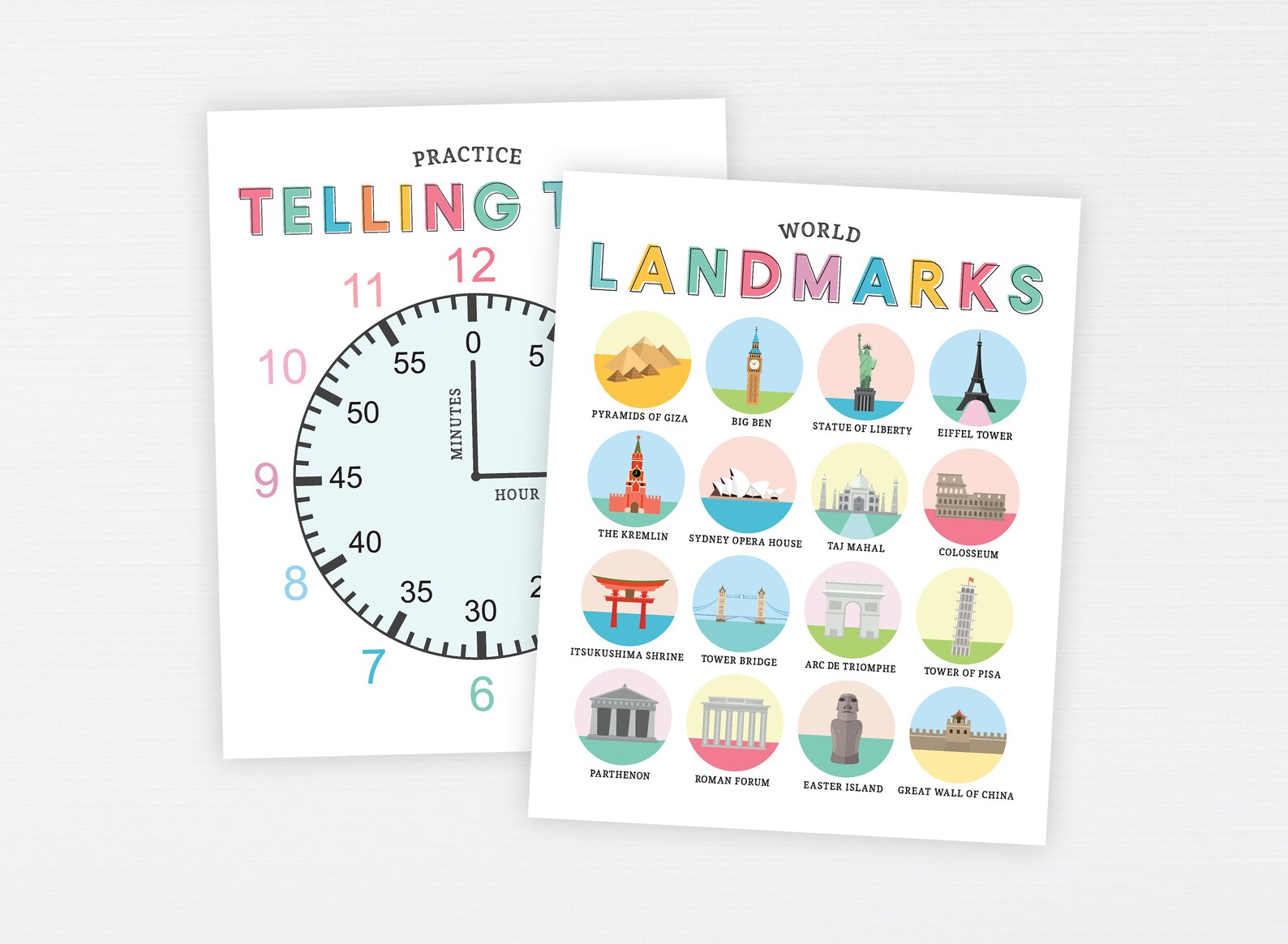 Education Learning Posters BUNDLE 2 8 Print Set Continents - Etsy