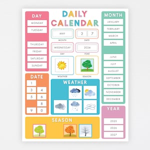 Child Calendar Printable · Montessori Preschool Classroom Educational ...
