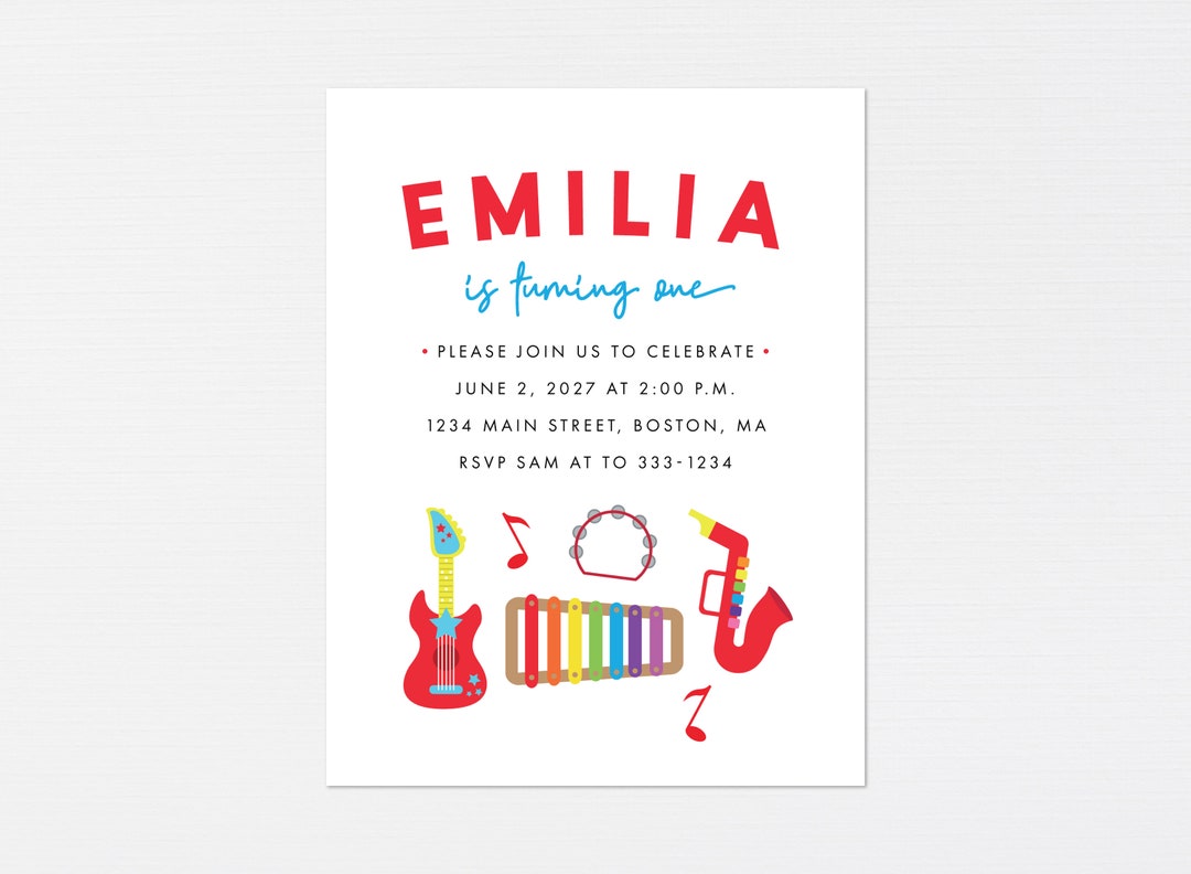 Music Birthday Invitation · Modern Colorful Music Invite · Dance Sing ...