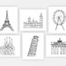 European Landmarks Set of 6 Printable Travel Collage - Etsy