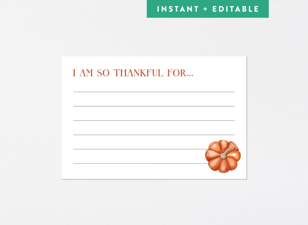 Thanksgiving I'm Thankful for Template · Thanksgiving Table Printable ...