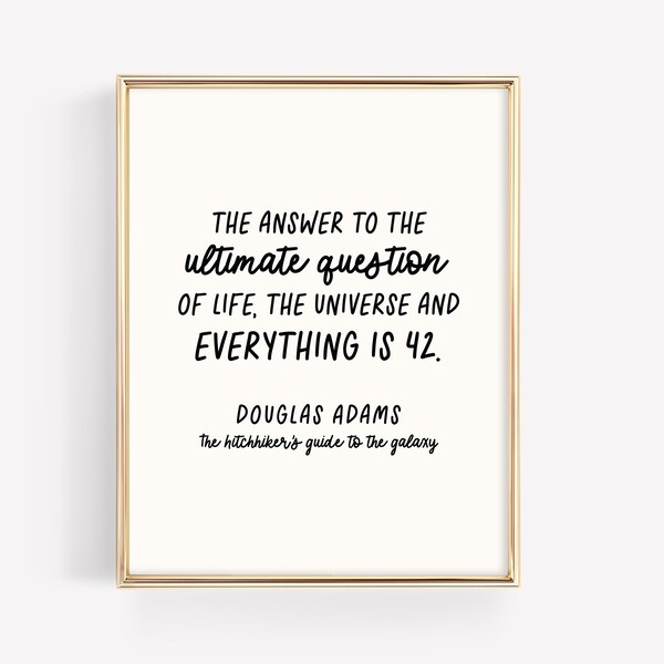 Douglas Adams Quote - Etsy