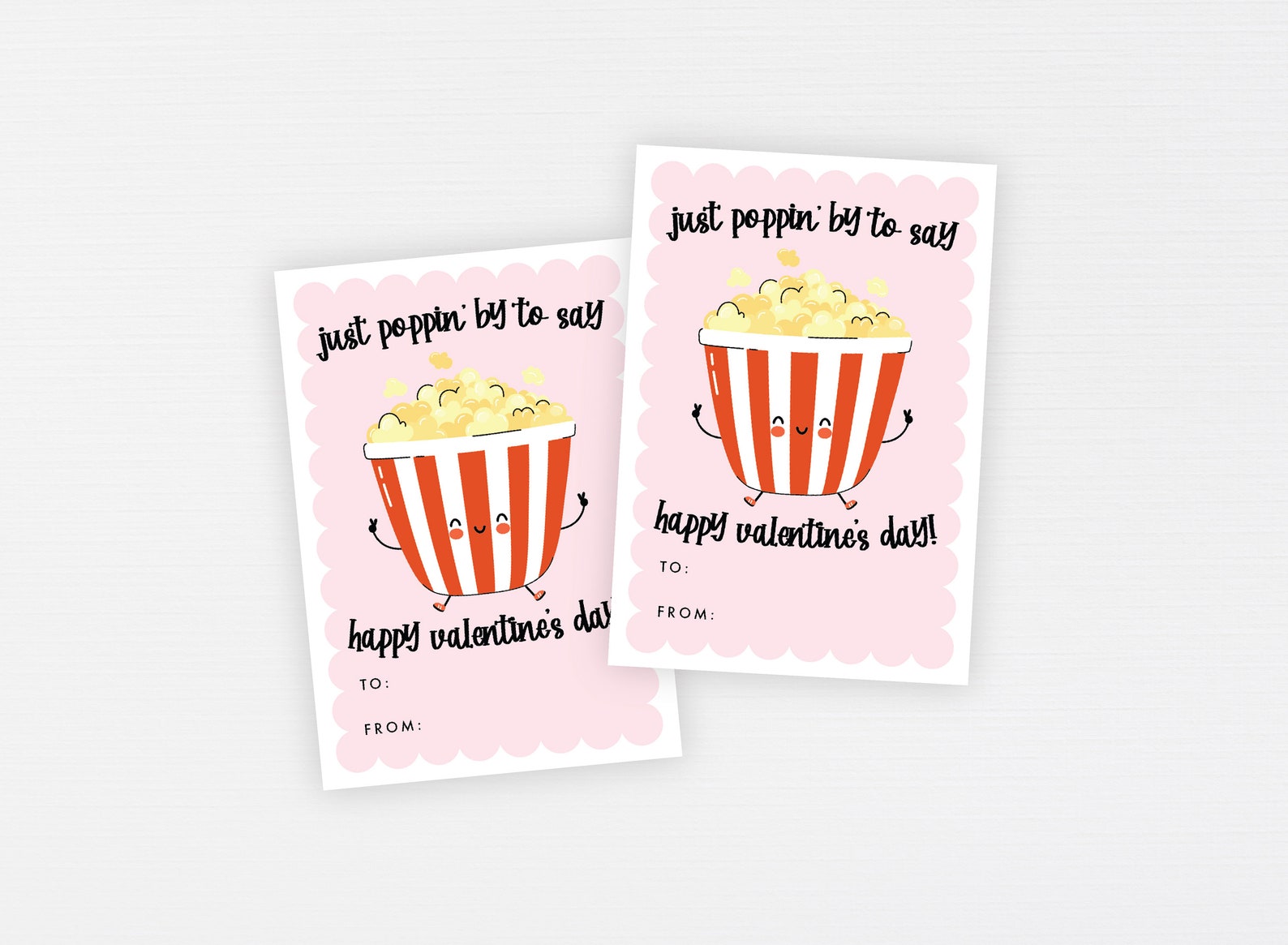 Popcorn Kids Valentine Tags Poppin' by Friends Printable | Etsy