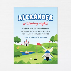 Mini Golf Birthday Invitation Putt Putt Party Invite Invite Modern Fun ...