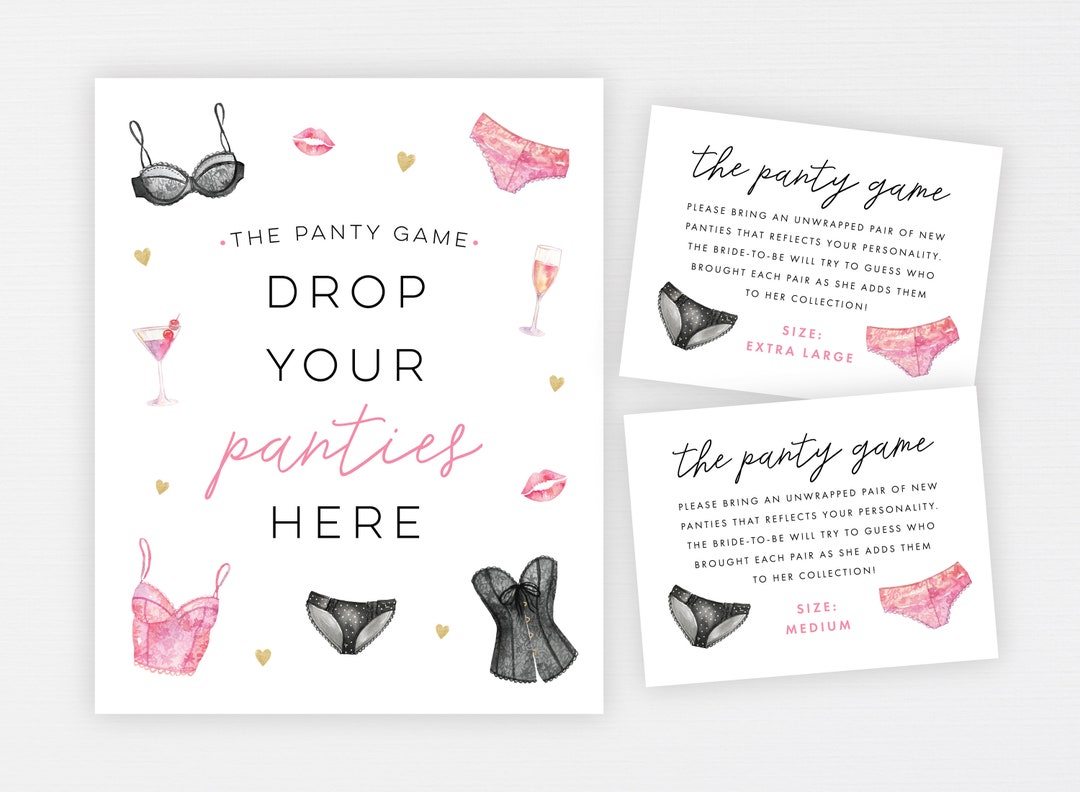Panty Game Drop Your Panties Bridal Shower Games Bachelorette Party Game Lingerie Shower Party