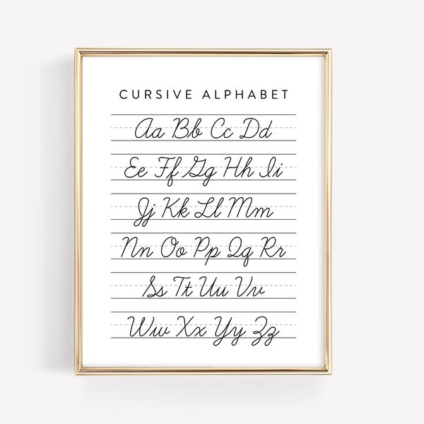 Handwriting Print Cursive Poster - Etsy