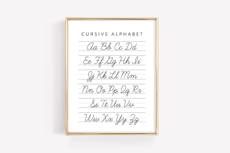 Cursive Handwriting Poster · Alphabet Chart · Educational Printable ...