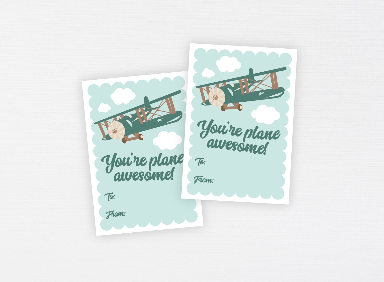 Airplane Kids Valentine Card Tags Boy Girl Plane Printable - Etsy