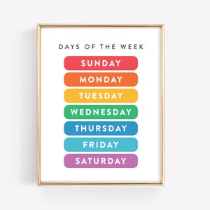 Days of the Week Printable · Montessori Education Poster · Homeschool ...
