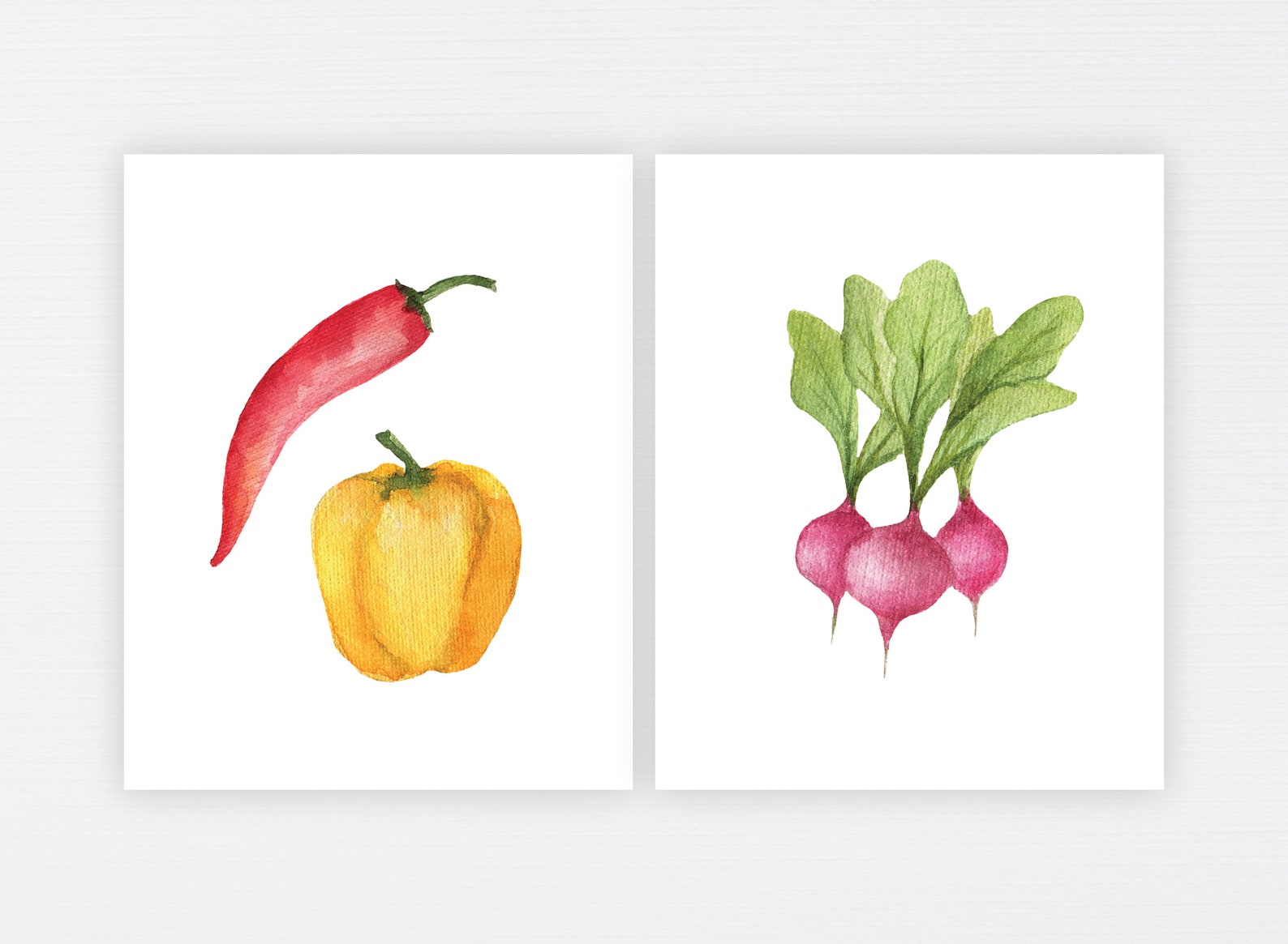 Vegetable Prints Set of 9 Modern Kitchen Decor Veggies | Etsy