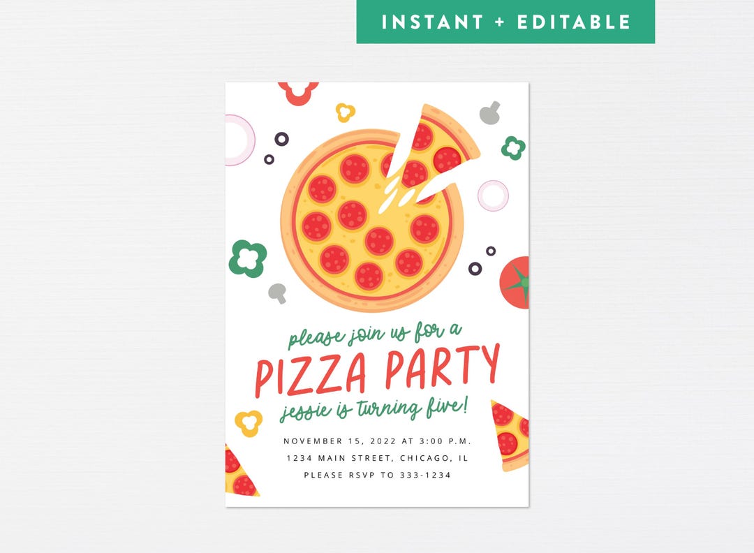Pizza Party Invitation · Kid Pizza Making Birthday Custom Invite · End ...