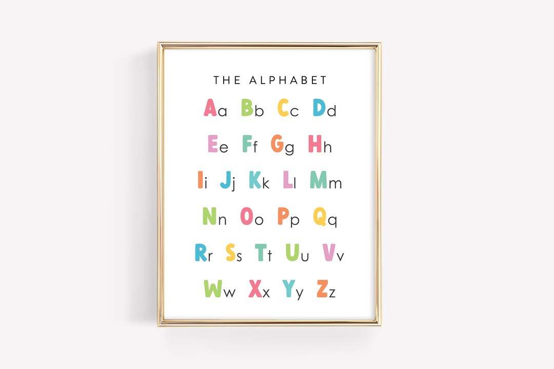 Alphabet Poster Educational Rainbow ABC Printable Montessori Learning ...