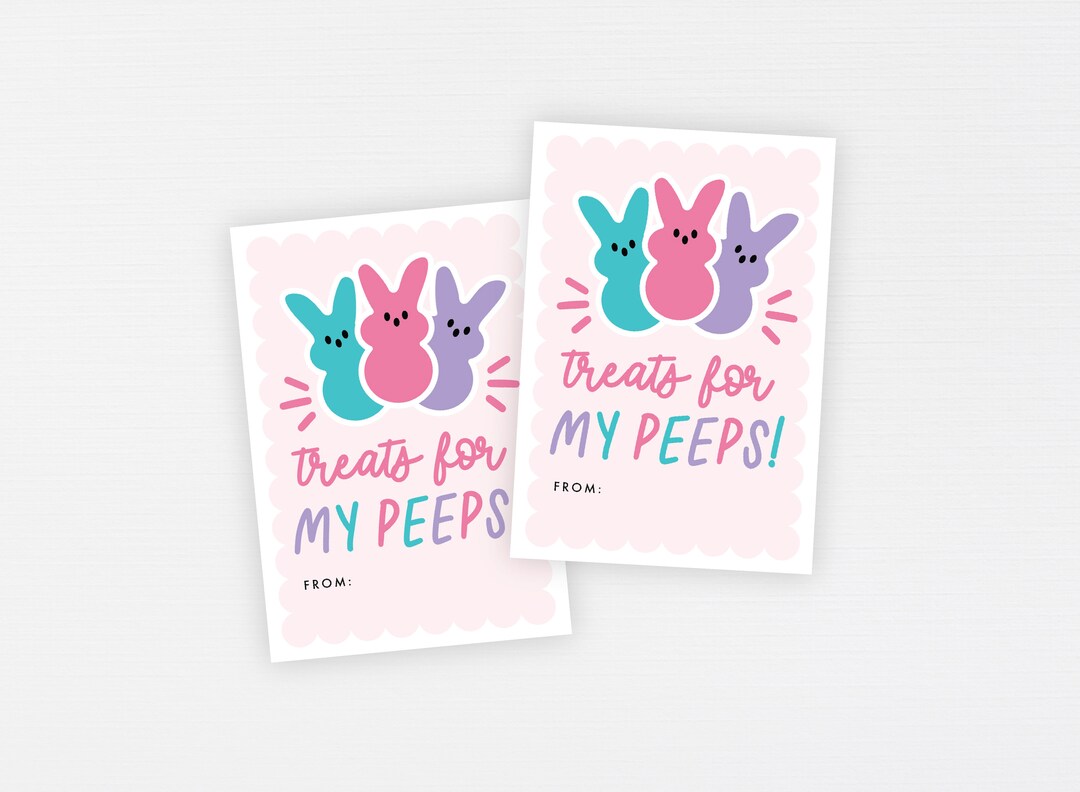 Treats for My Peeps Tags Easter Basket Kids Printables Bunny Bait ...