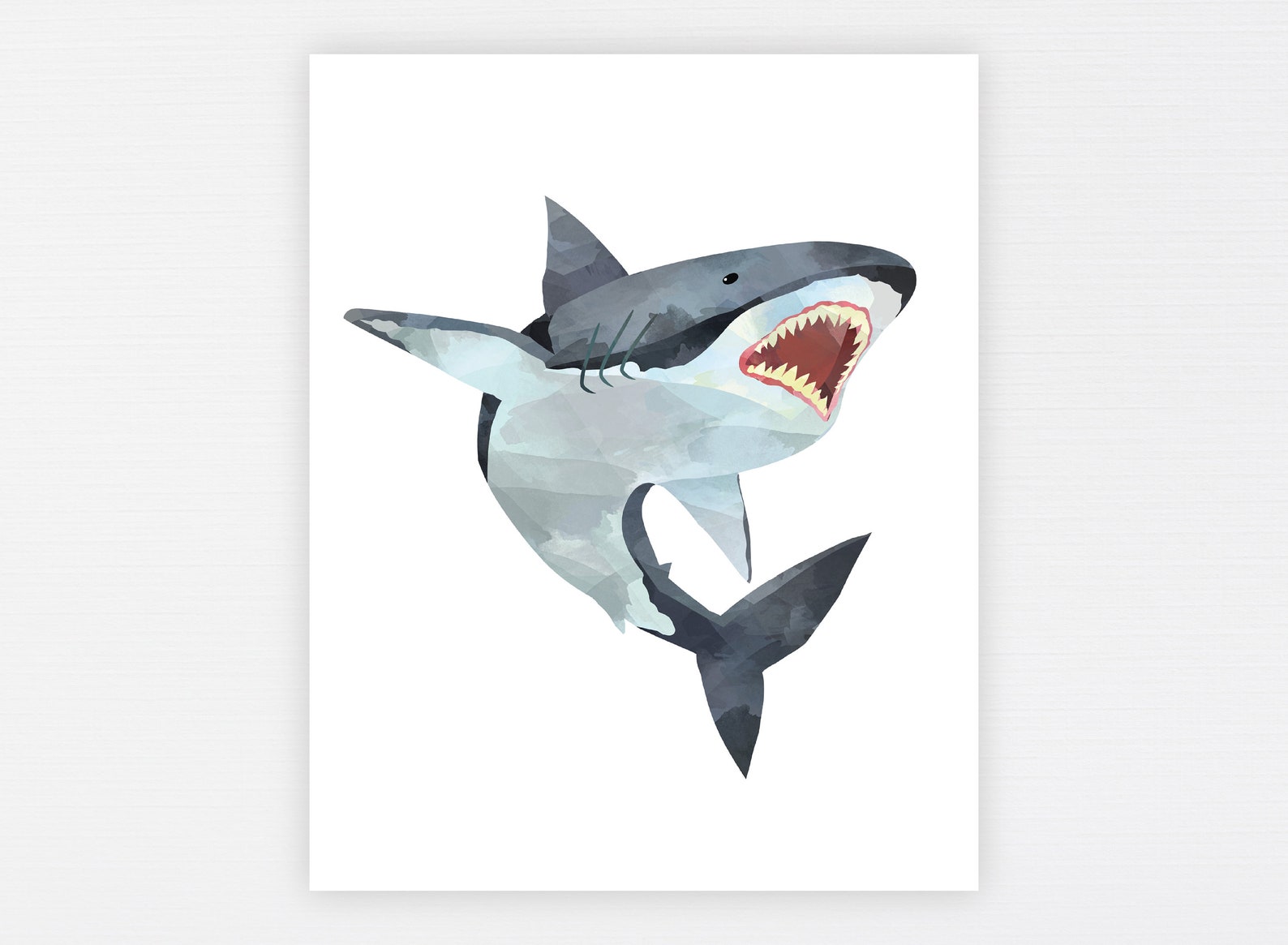 Shark Prints Set of 6 Shark Nursery Ocean Sea Animal | Etsy