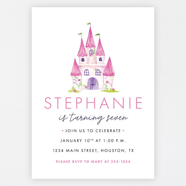 Castle Invitation - Etsy