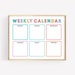 Kids Weekly Calendar · Cute Colorful Printable Children's Weekly ...