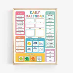 Child Calendar Printable Montessori Preschool Classroom Educational ...