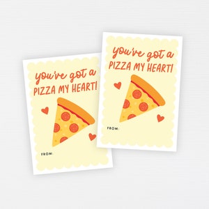 Pizza Kids Valentine Tags Pizza My Heart Printable Classroom - Etsy
