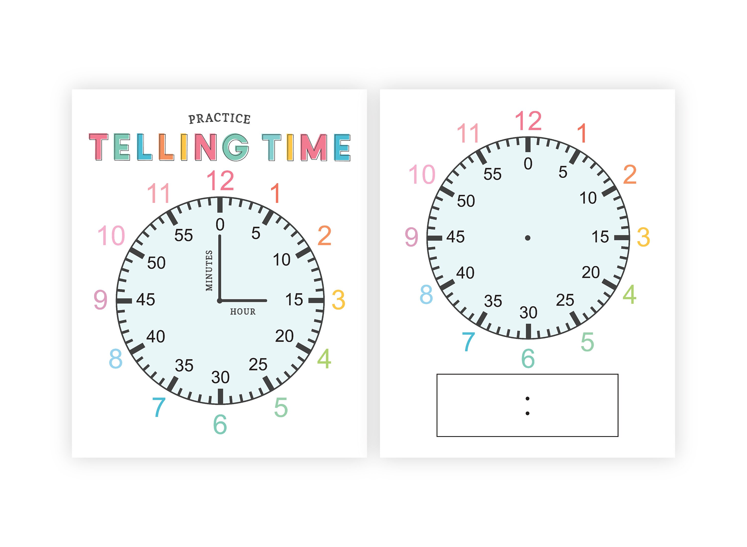 Clock Telling Time Education Printable Homeschool Resources | Etsy