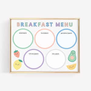 Breakfast Planner · Cute Fruit Kids Printable Weekly Planner ...