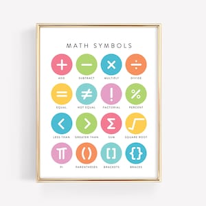 Math Symbols Education Printable · Math Kids Homeschool Learning ...