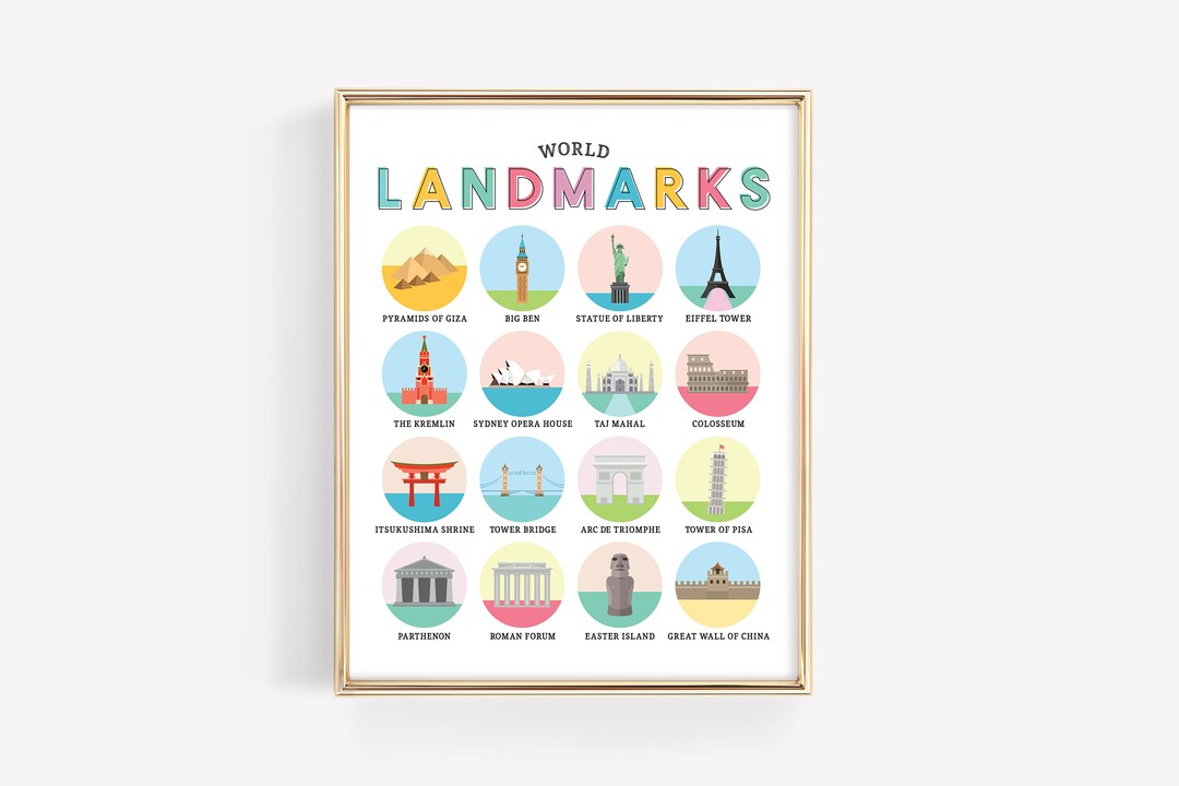 World Landmarks Education Printable · Homeschool Learning Montessori ...