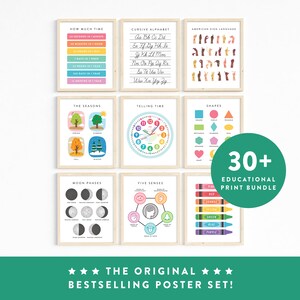 Education Poster Set Colorful Learning Art Prints Homeschool Classroom ...