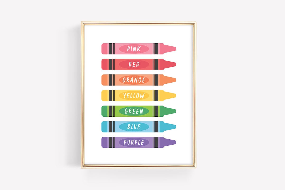 Education Colors Poster Print · Learning Crayon Colors Playroom ...