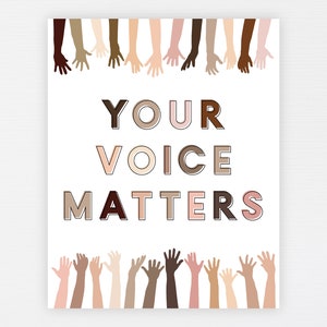 Your Voice Matters Diversity Print Protest Poster | Etsy