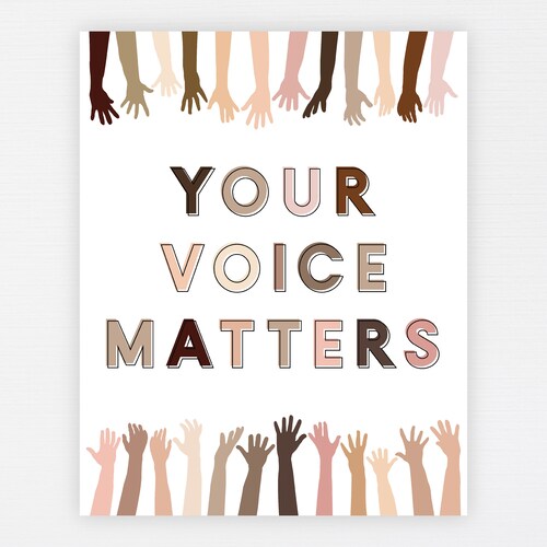 Your Voice Matters Diversity Print Protest Poster | Etsy